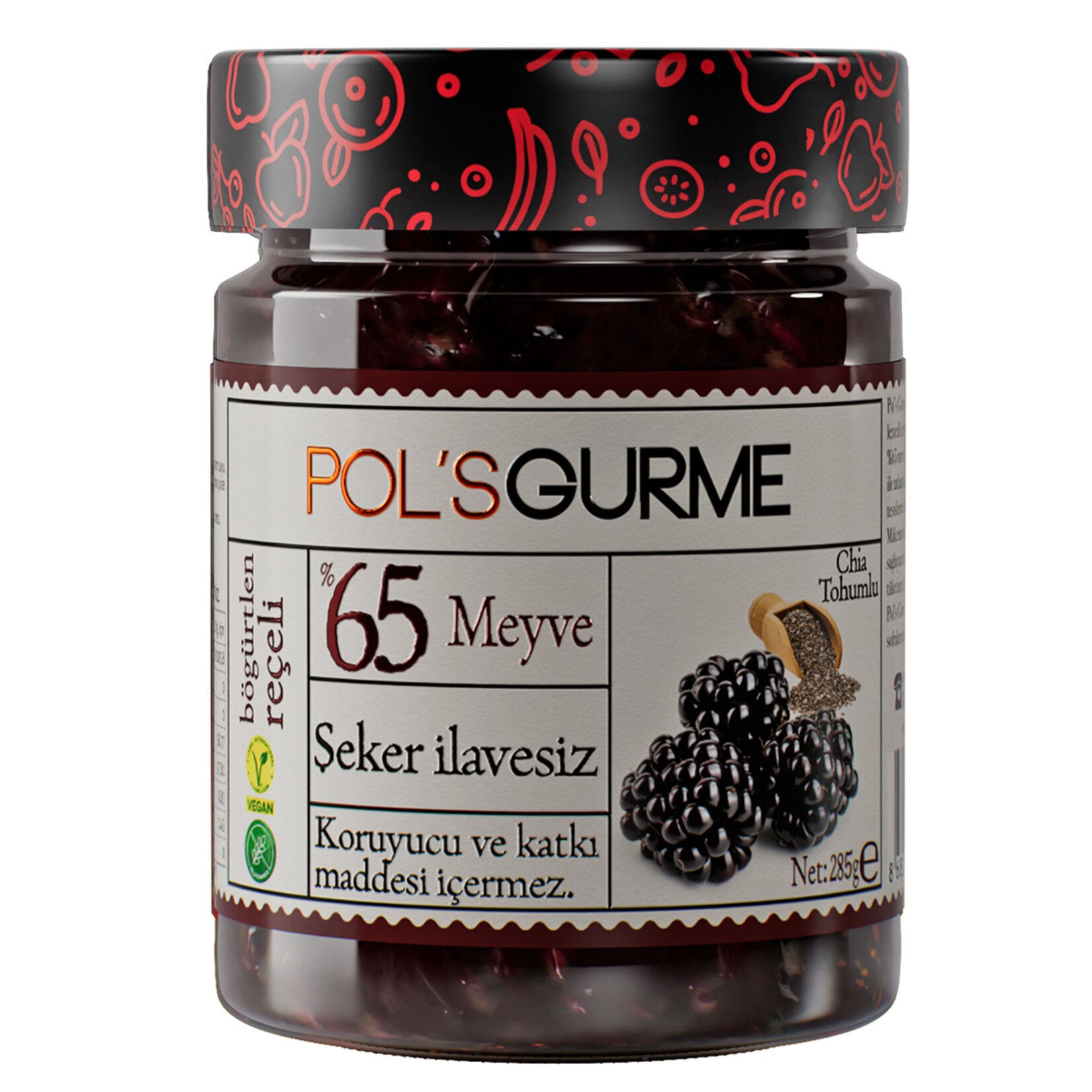 Pol's Gourmet Sugar-Free Blackberry Jam – 285g without preservatives ...