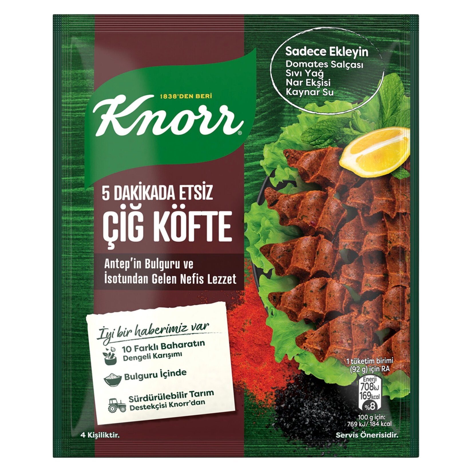 Knorr Meatless Çiğ Köfte Mix – Ready in 5 Minutes (120g) – BTurkish